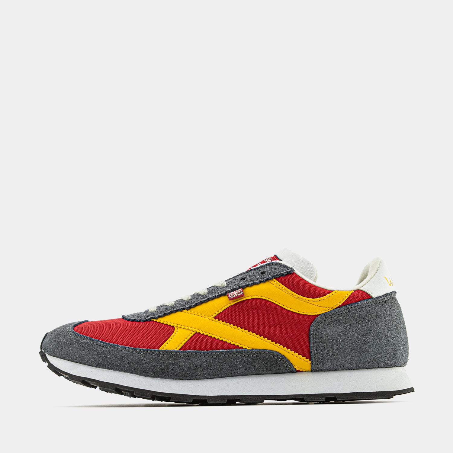 Norman Walsh - Retro Shoes - Whirlwind - Gray Red Yellow - Made in UK