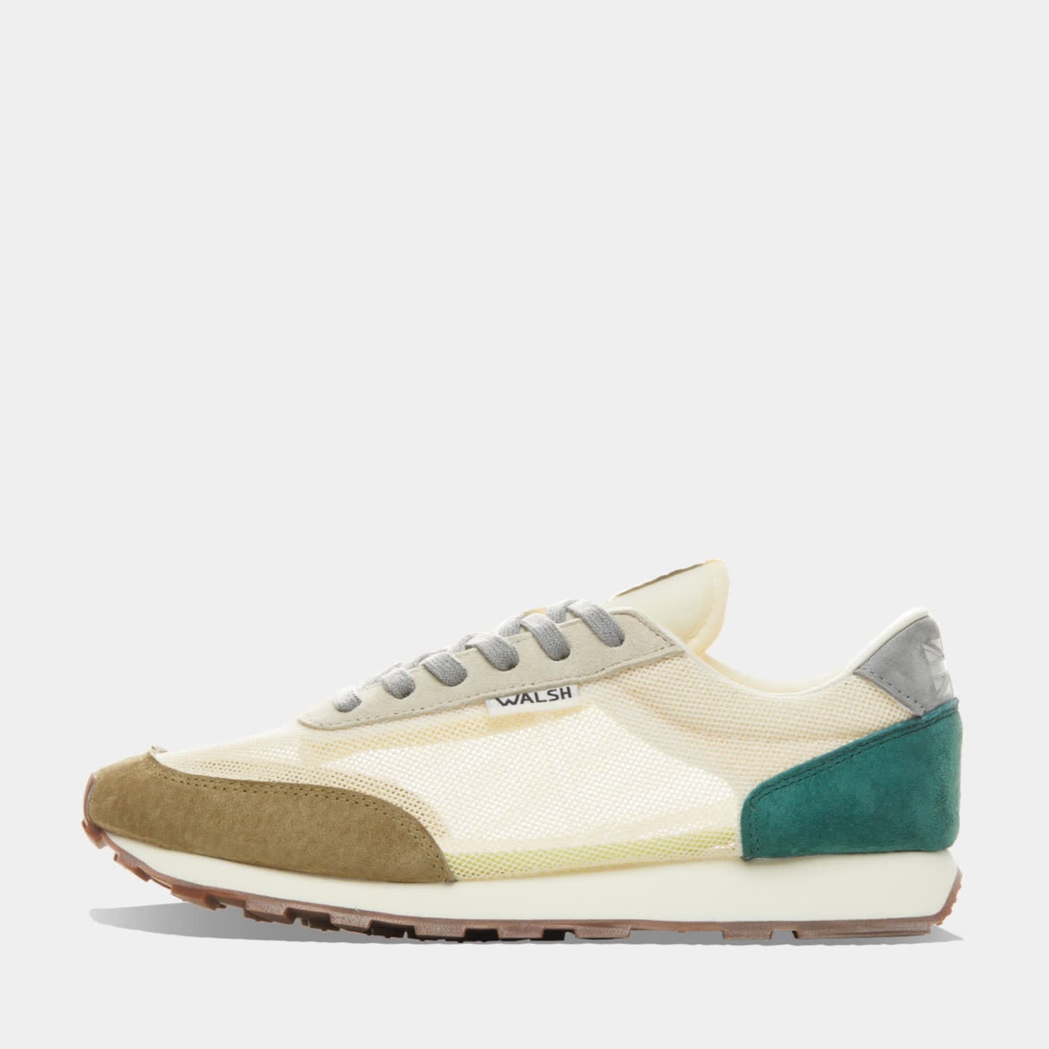 Norman Walsh - Retro Shoes - LA84 - Beige & Forest Green - Handcrafted