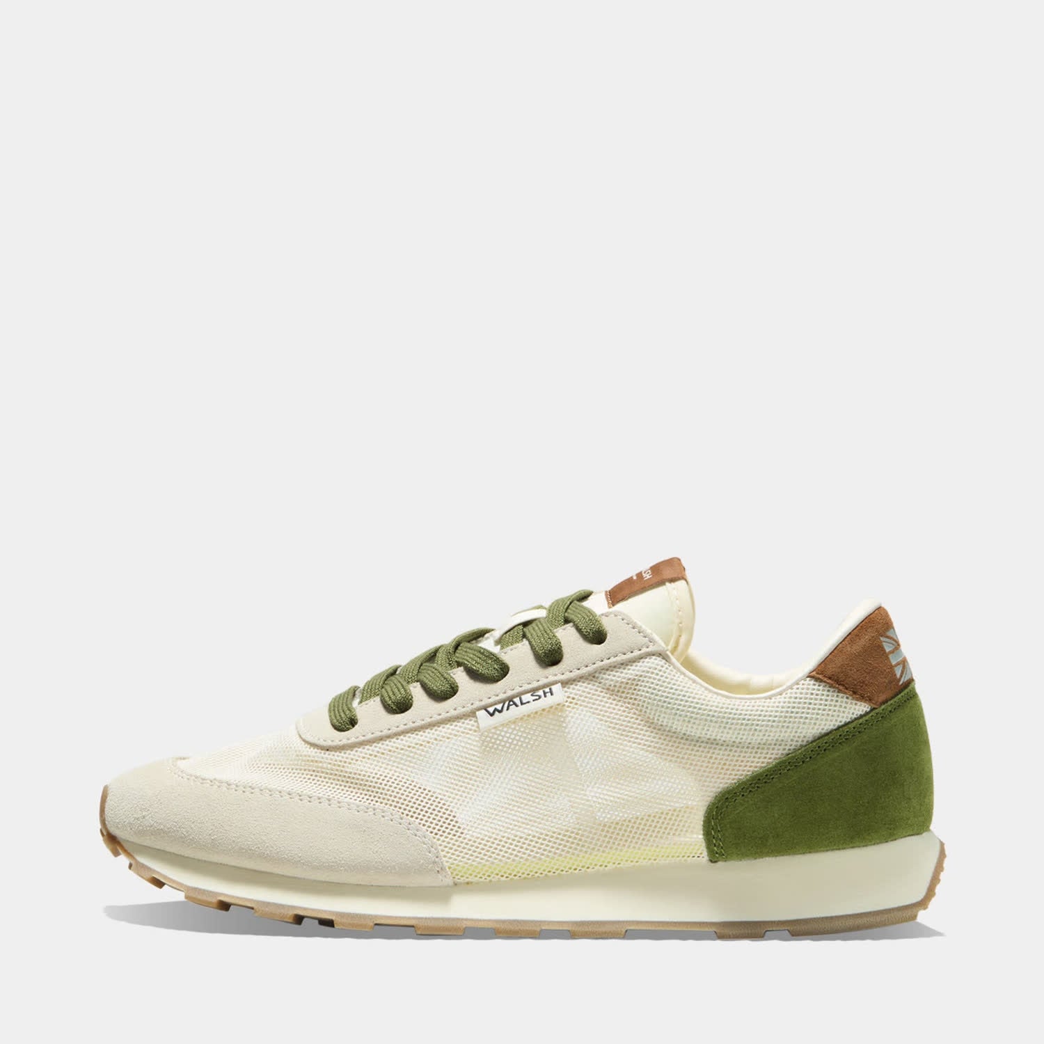 Norman Walsh - Retro Shoes - LA84 - Beige & Grass Green - Handcrafted