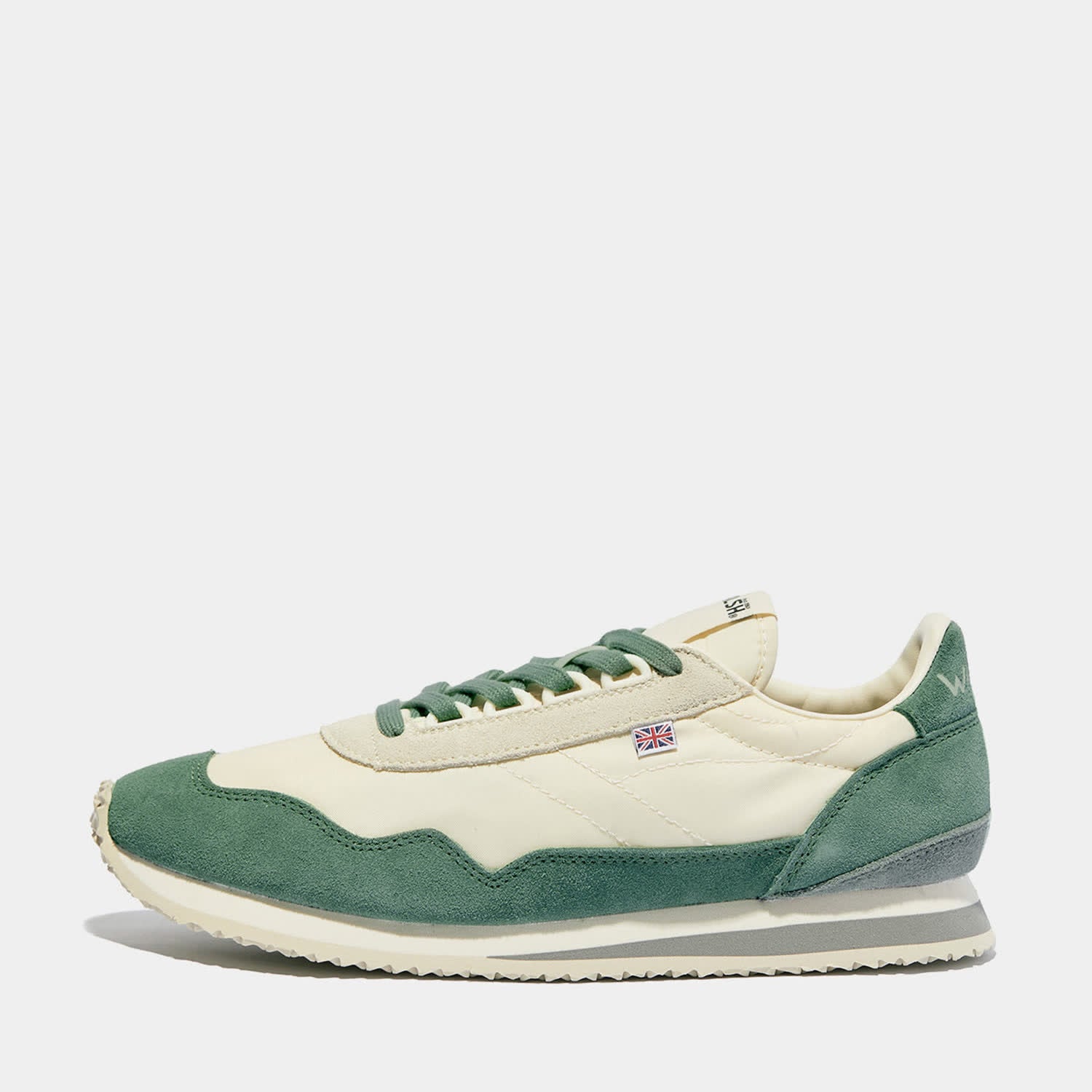 Norman Walsh - Retro Shoes - Ensign Lite - Green & White - Handcrafted